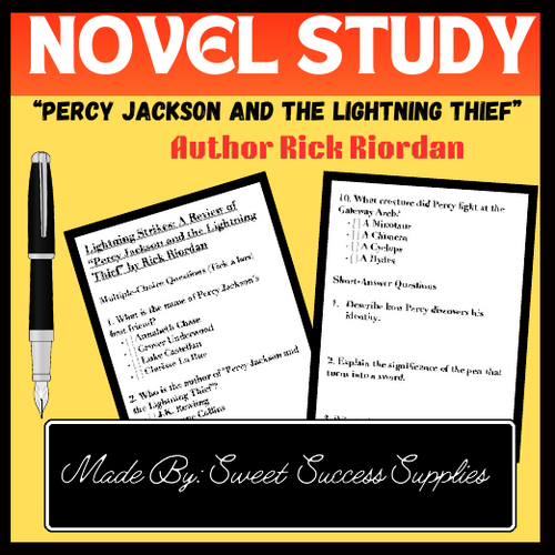 Lightning Strikes! Novel Study "Percy Jackson and the Lightning Thief ...