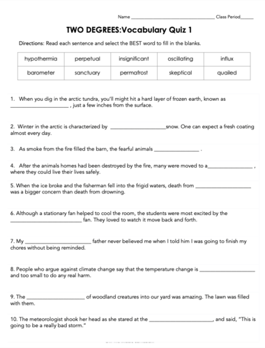 Two Degrees by Alan Gratz Novel Study Unit | Teaching Resources