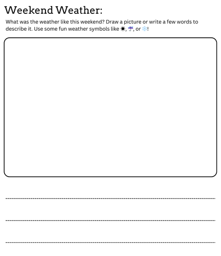 what i did this weekend worksheet - what i did over the weekend ...