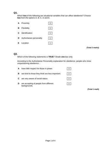 AQA A Level Psychology - Social Influence - Dispositional explanation ...