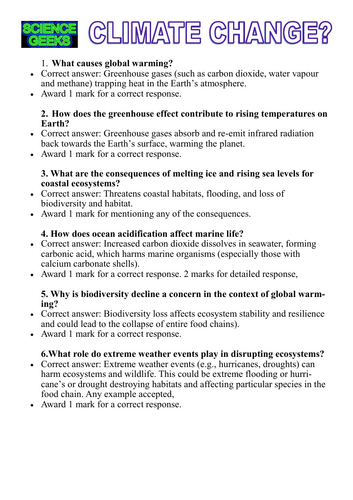 CLIMATE CHANGE - GLOBAL WARMING! | Teaching Resources