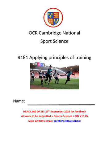 Cambridge National Sports Science R181 - Whole Unit and Work Booklet ...
