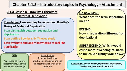 AQA A Level Psychology - Attachment - Bowlby's theory of maternal ...