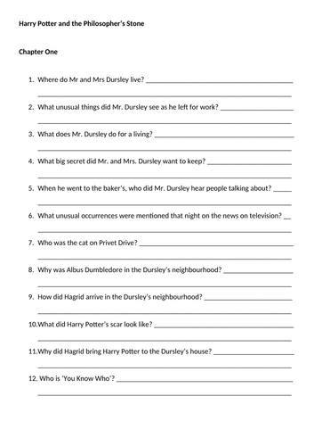 Harry Potter and the Philosopher's Stone - bundle of resources ...