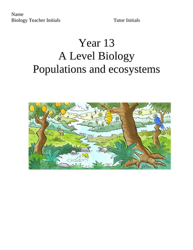 A Level Aqa Biology Populations In Ecosystems Bundle Teaching Resources