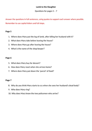 Roald Dahl - Tales of the Unexpected Short Stories - resource bundle ...