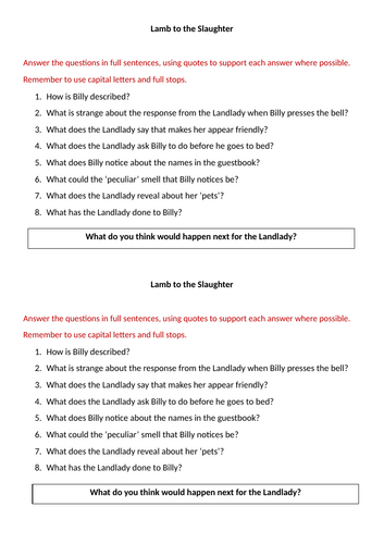 Roald Dahl - Tales of the Unexpected Short Stories - resource bundle ...