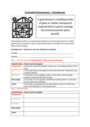 Controlled Environments - Greenhouses - Agriculture - iGCSE ...