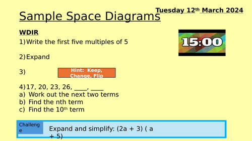 Sample space diagrams | Teaching Resources