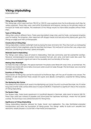 Viking shipbuilding | Teaching Resources