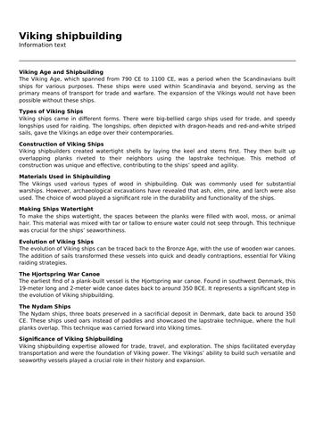 Viking shipbuilding | Teaching Resources