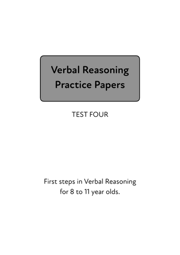 Verbal Reasoning Test Four - Age 8-11 | Teaching Resources