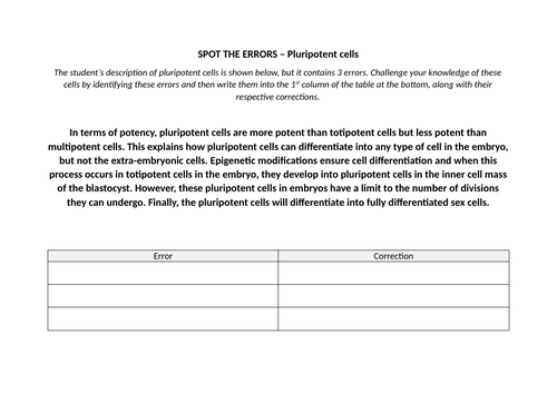 induced pluripotent stem cells (Edexcel A-level biology B) | Teaching ...
