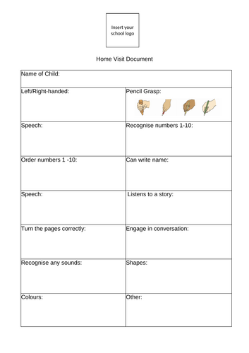 Home Visit Baseline EYFS | Teaching Resources