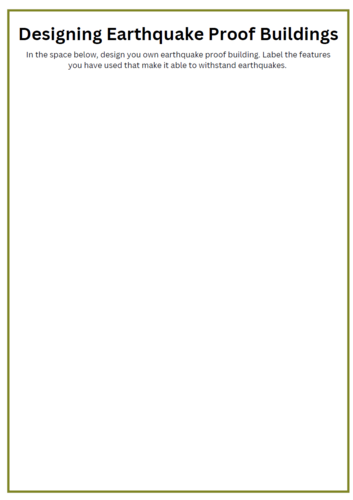 Design Earthquake Proof Building Worksheet GCSE Geography | Teaching ...