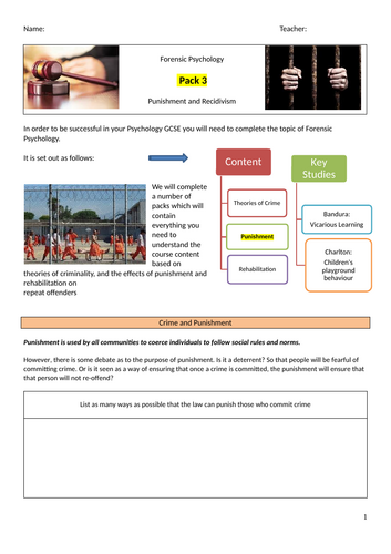 Edexcel GCSE Psychology - Options - Pack 3 - Forensic Psychology and ...
