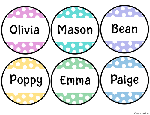 Printable Bright Student Name Tags, Name Signs, Editable Classroom ...