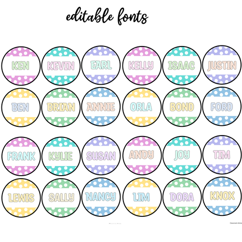 Printable Bright Student Name Tags, Name Signs, Editable Classroom ...