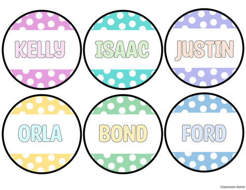 Printable Bright Student Name Tags, Name Signs, Editable Classroom ...