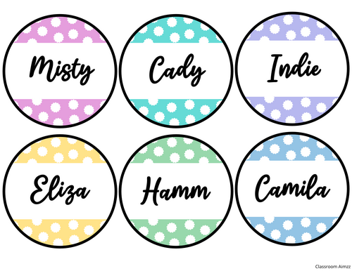 Printable Bright Student Name Tags, Name Signs, Editable Classroom ...
