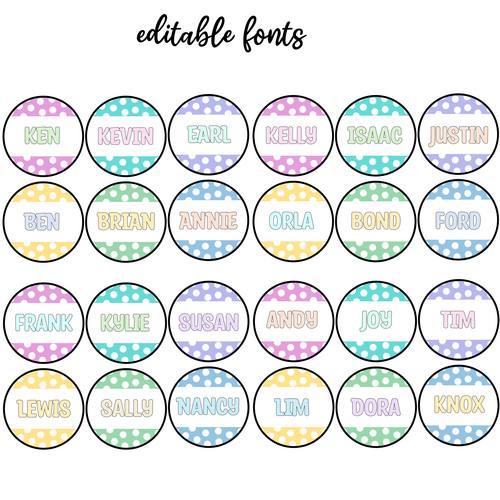 Printable Bright Student Name Tags, Name Signs, Editable Classroom ...