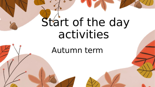 Year 1 start of the day activities | Teaching Resources