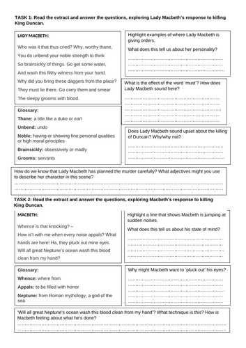 Macbeth Act 2 Scene 2 | Teaching Resources