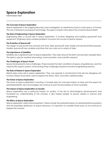 Space Exploration | Teaching Resources