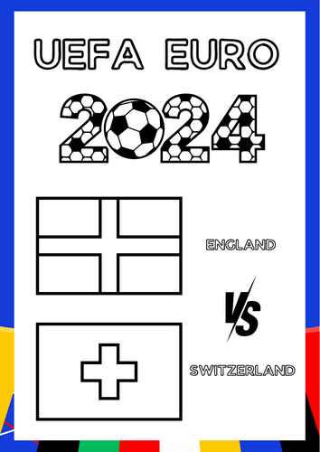 Euro 2024 Football England VS Switzerland Game Colour In Sheets Tutor ...