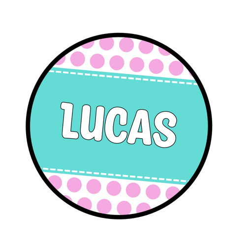 Printable Bright Pastel Polka Dots Student Name Labels, Classroom ...