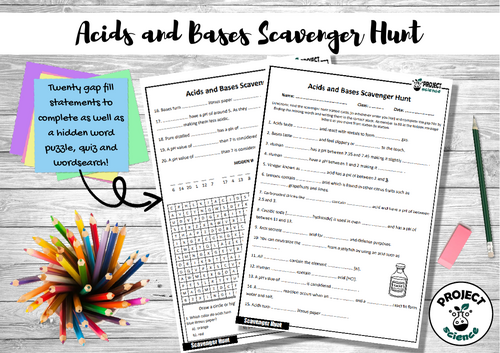 Acids and Bases Scavenger Hunt | Teaching Resources