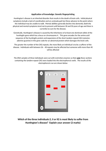 Using gene sequencing (Edexcel A-level biology B) | Teaching Resources