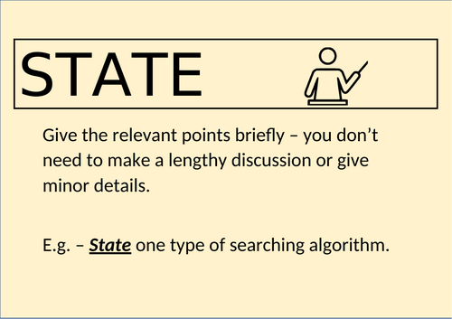 Exam Command Words Display | Teaching Resources