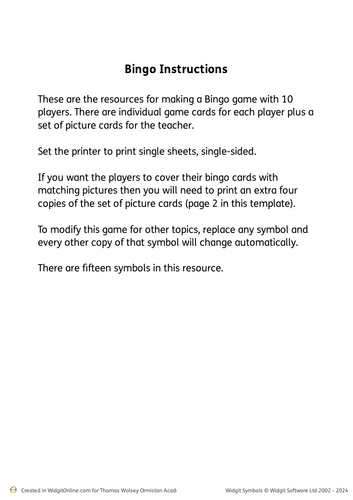 African Animals Bingo - Widgit | Teaching Resources