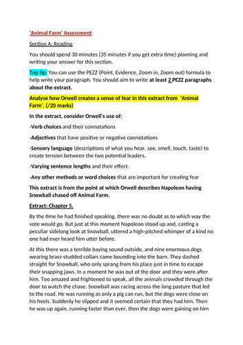 Key Stage 3 Animal Farm + Creative Assessment | Teaching Resources