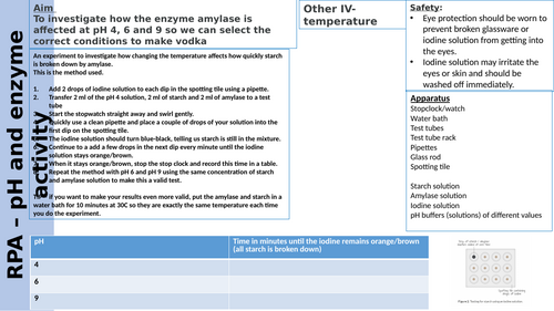 Enzymes and pH practical | Teaching Resources