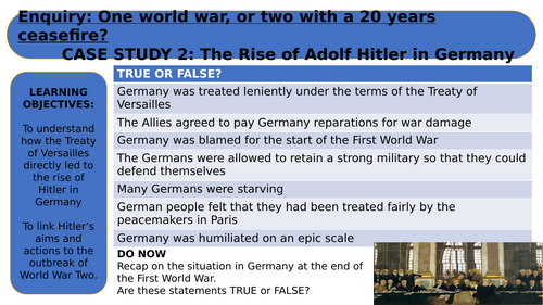 KEY STAGE 3 INTERNATIONAL RELATIONS ENQUIRY LESSON 6 THE RISEOF HITLER ...