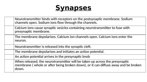 A-Level AQA Biology - Drugs and Synapse | Teaching Resources