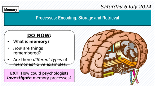 AQA GCSE Psychology: ENCODING, STORAGE AND RETRIEVAL - PROCESSES OF ...