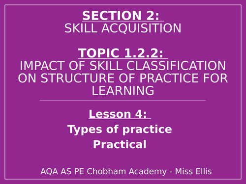 AQA A level PE Year 1 skill acquisition 11 lesson bundle | Teaching ...