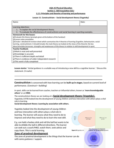 AQA A level PE Year 1 skill acquisition 11 lesson bundle | Teaching ...