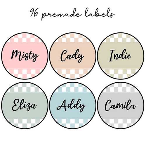 Printable Boho Dotty Floral Student Name Labels, Calm Colors Classroom ...