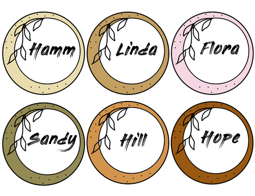 Printable Boho Dotty Floral Student Name Labels, Botanical Classroom ...
