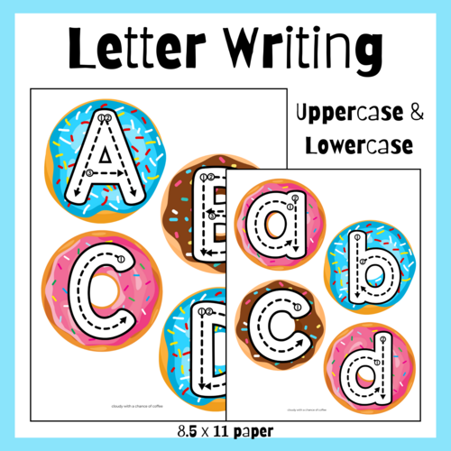Donut A-Z Letter Recognition & Tracing or Writing | Teaching Resources