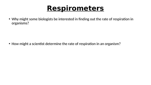A-Level AQA Biology - Respirometers | Teaching Resources
