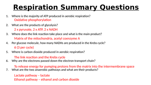 A-Level AQA Biology - Respiration Bundle | Teaching Resources