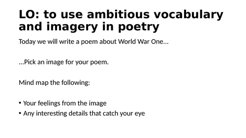 War Poetry Reading and Writing Project | Teaching Resources