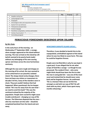 The Island by Armin Greder English Unit Year 5/6 | Teaching Resources