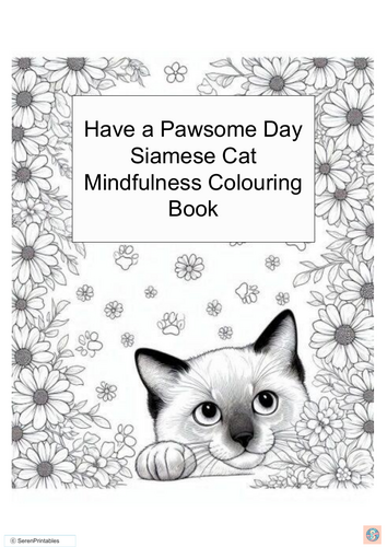 Siamese Cat A4 Mindfulness Colouring Pages | Teaching Resources