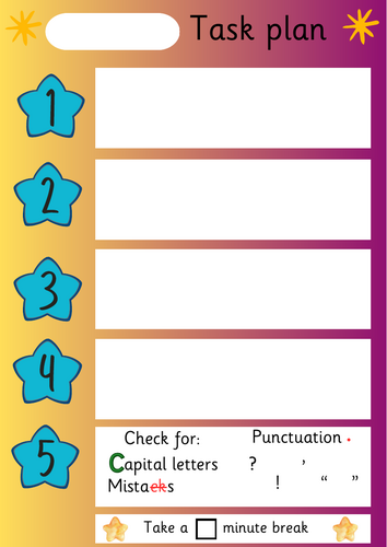 Blank Task Plans - 7 different designs | Teaching Resources